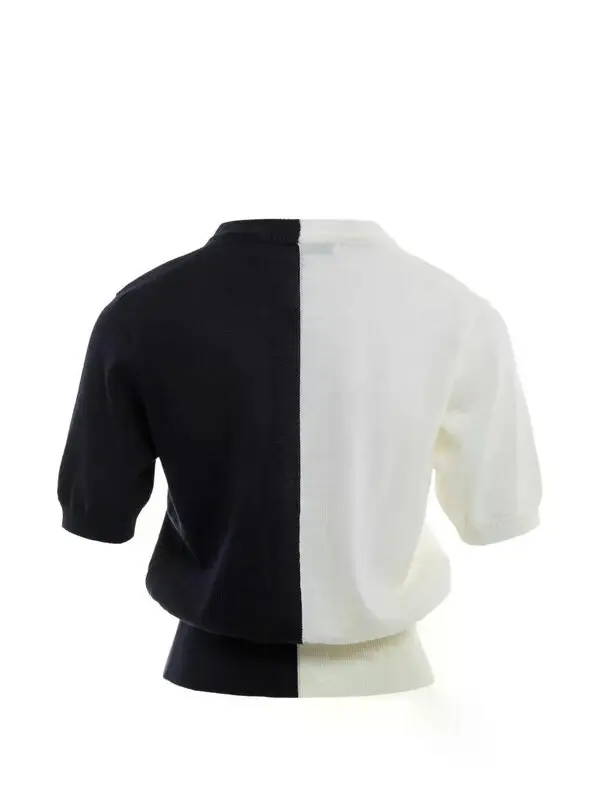 PUSHBUTTON Two-tone Short-sleeve Cardigan
