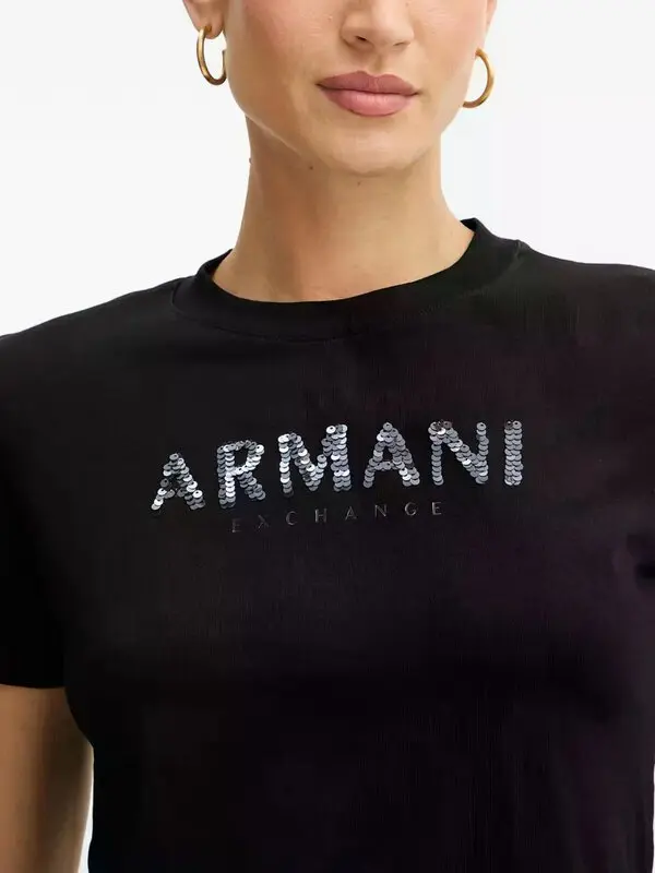 Armani Exchange Sequin-logo T-shirt
