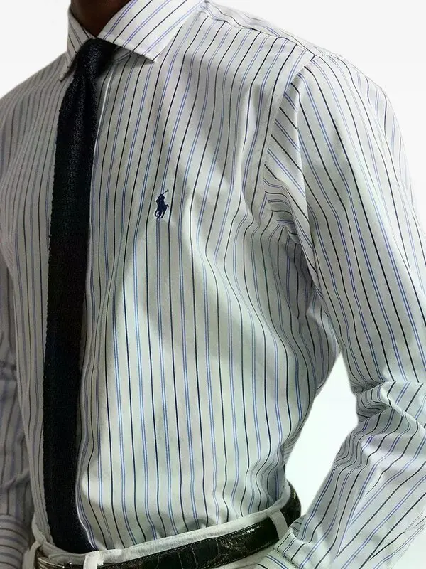 Polo Ralph Lauren Vertical-stripe Embroidered-logo Shirt