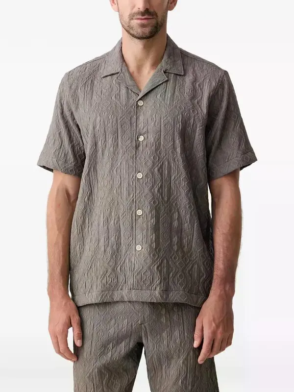 LINDBERGH Geometric-pattern Camp-collar Shirt