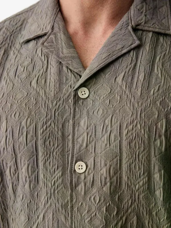 LINDBERGH Geometric-pattern Camp-collar Shirt
