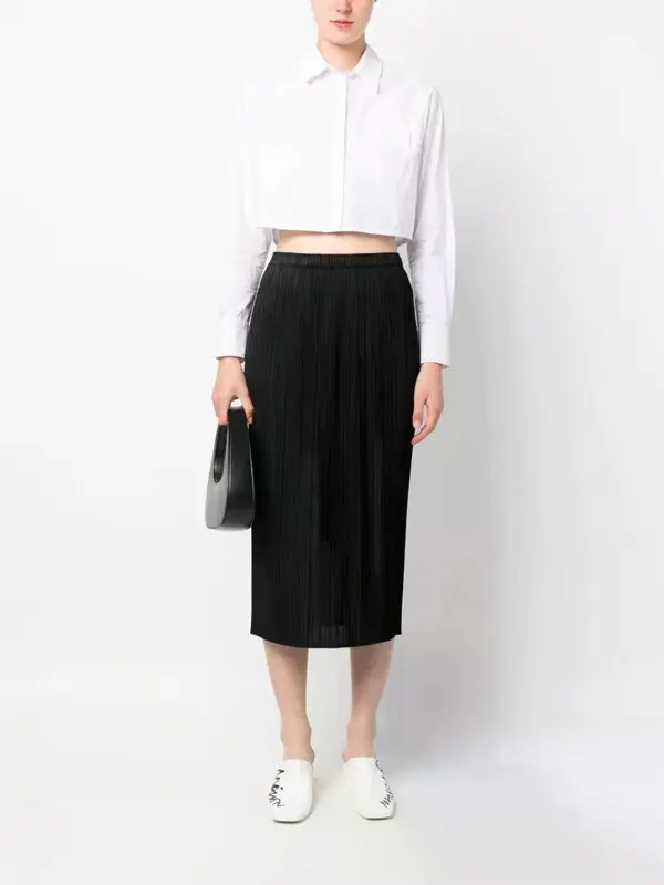 Issey Miyake Pleated High-waist Skirt - Black