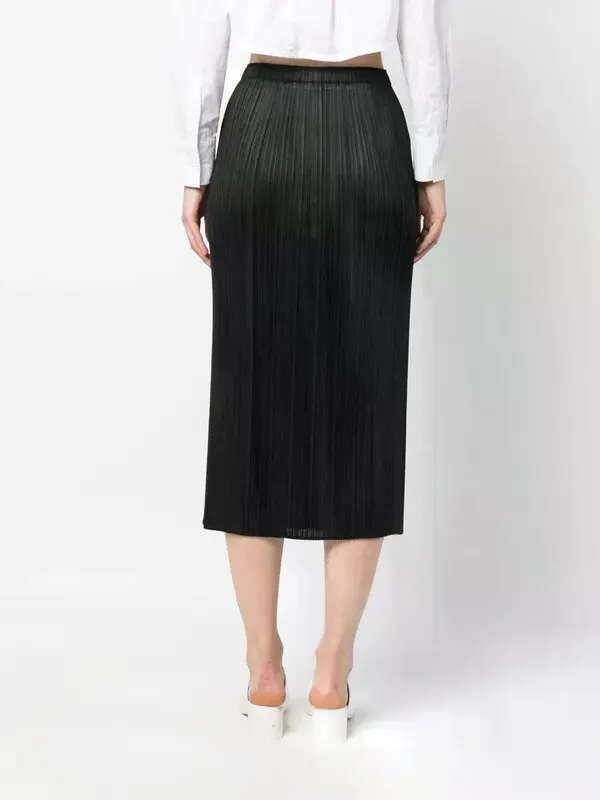 Issey Miyake Pleated High-waist Skirt - Black