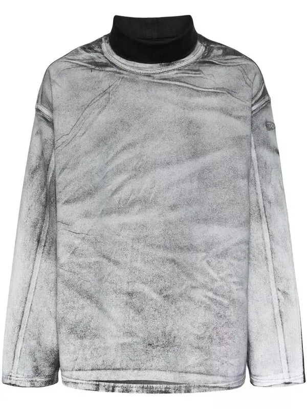 DIESEL® D-nlabelcol Reflective Sweatshirt - Grey