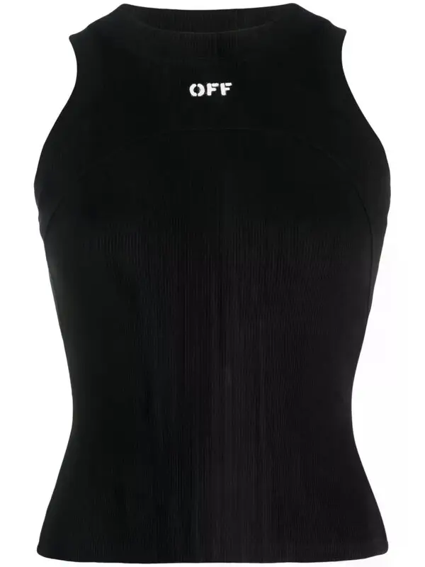 Off-White Logo-print Ribbed-knit Tank Top