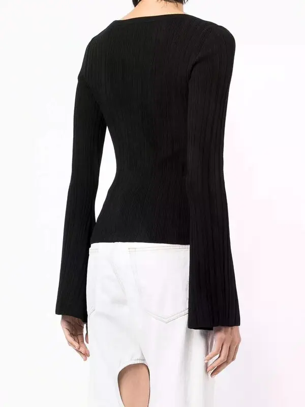 Off-White Logo Print Ribbed Top