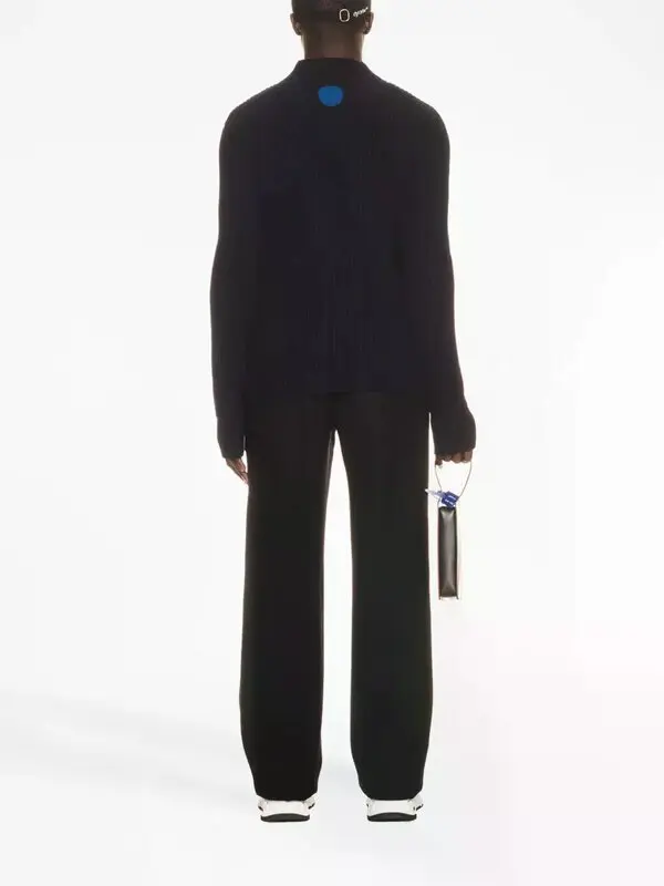 Off-White Logo-embroidered Rib-knit Jumper