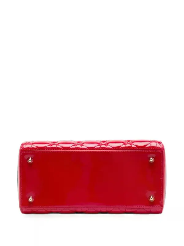 Dior Patent Cannage Lady Satchel - Red