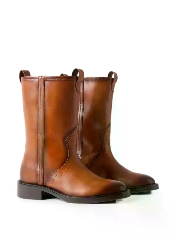 Claudie Pierlot Calfskin Leather Mid-calf Boots