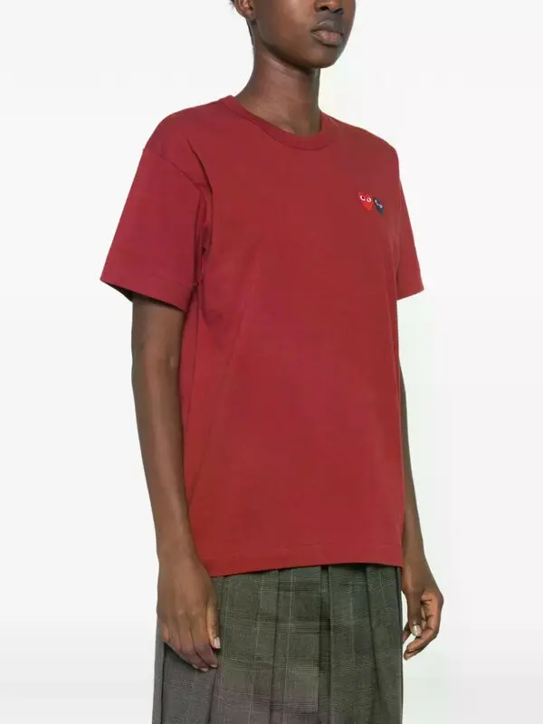 Play Comme Des Garcon Heart-patch T-shirt