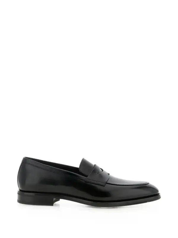 Santoni Leather Loafers - Black
