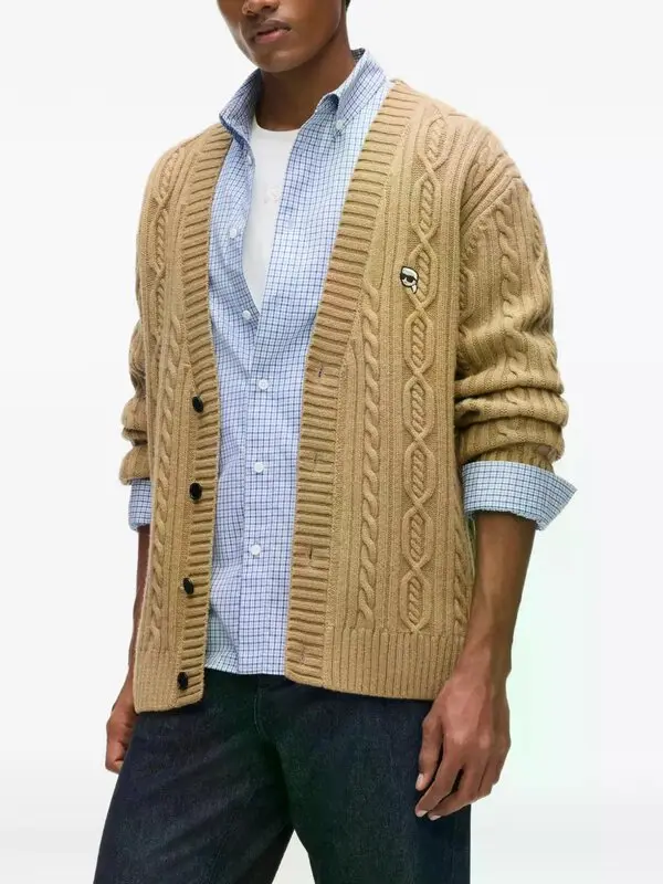 Karl Lagerfeld Ikon Cable Knit Cardigan