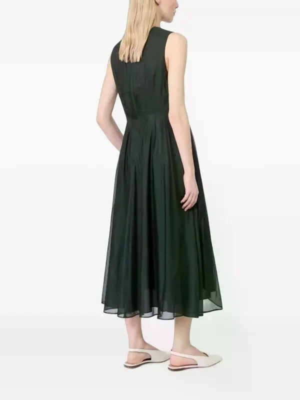 Max Mara Pleated Crystal-embellished Midi Dress