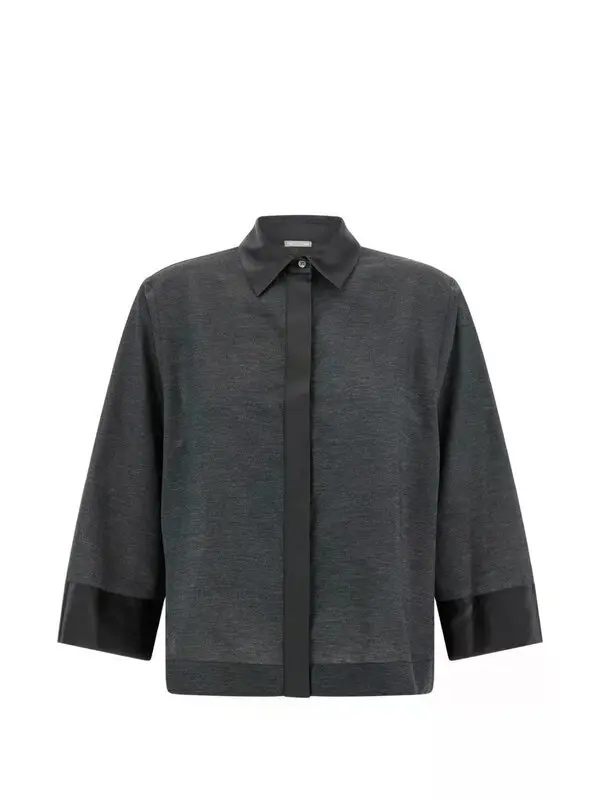 Peserico Satin-trim Shirt - Grey