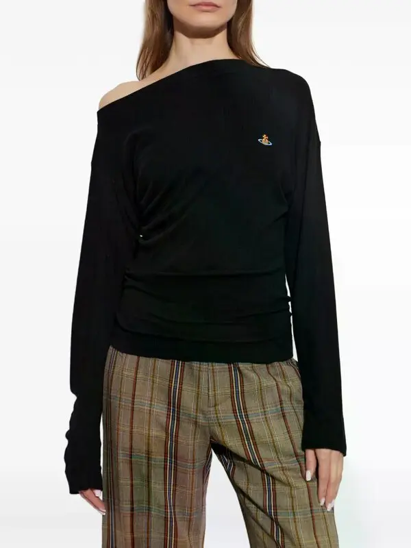 VIVIENNE WESTWOOD Orb Embroidered Asymmetric Sweater