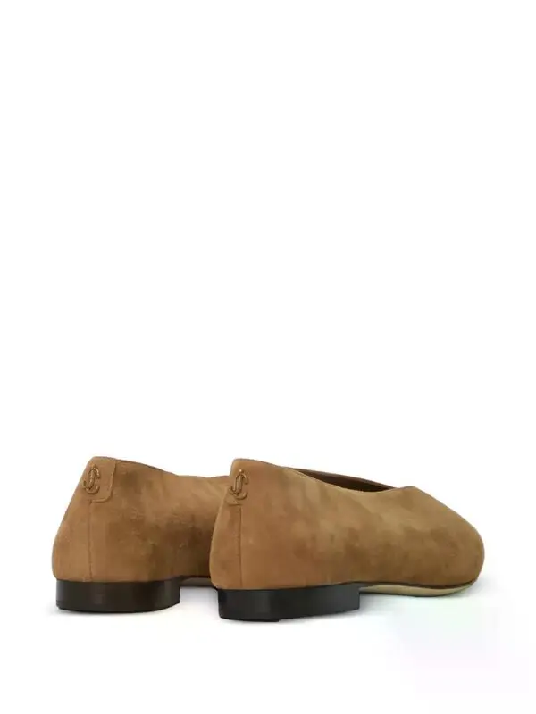 JIMMY CHOO Margot Flat Suede Ballet Flats - Neutrals