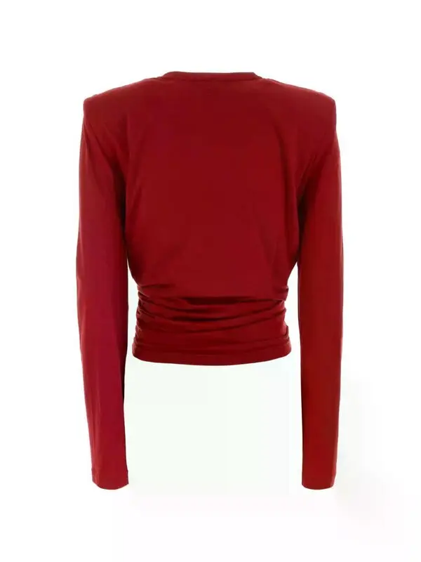 Magda Butrym Rosette-detail Padded-shoulder Blouse