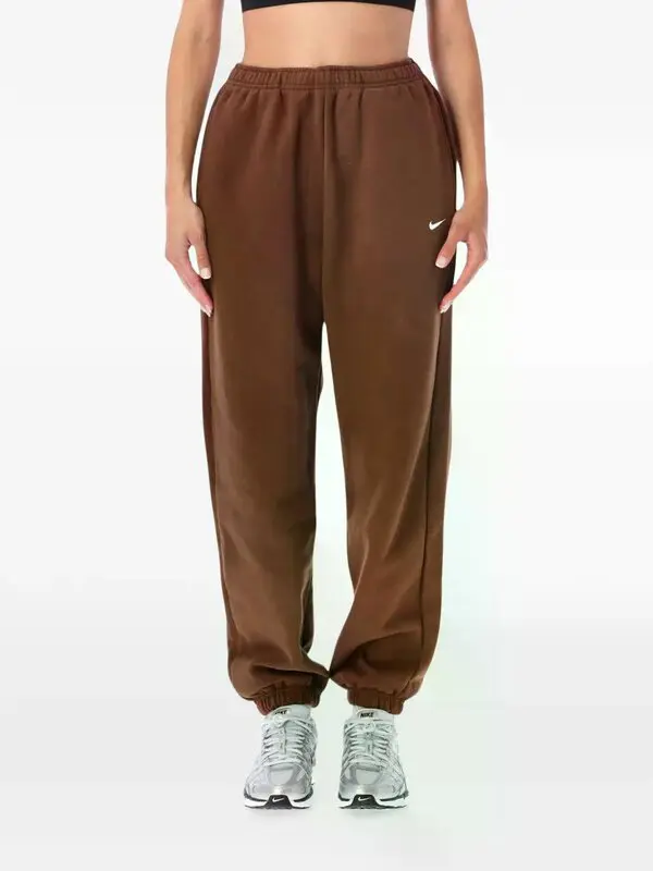 Nike Studio Fleece Medium-weight High-rise Oversized Cuffed Trousers - Brown
