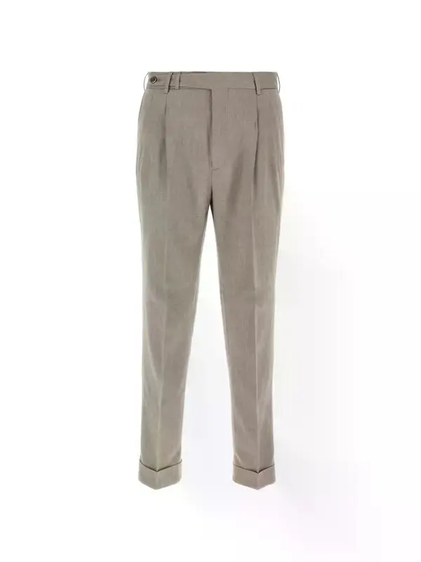 PT TORINO Pleated Turn-up Trousers