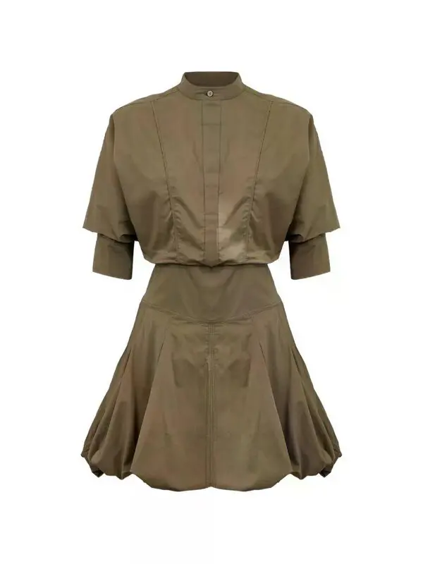 Simkhai Effie Pleat-detail Shirt Dress - Brown