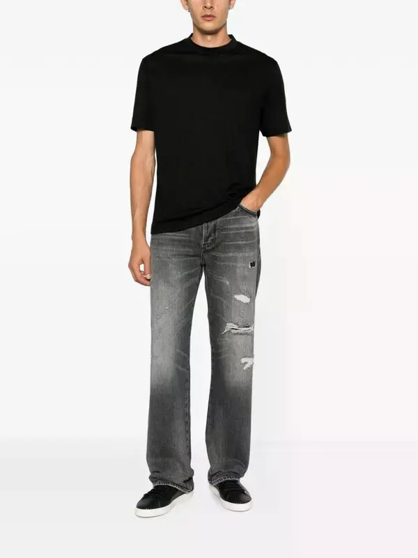 Emporio Armani Distressed Faded-effect Jeans