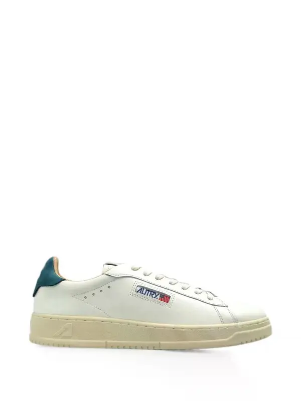 AUTRY Dallas Low Sneakers In Marshmallow And Dark Sea Leather - Neutrals
