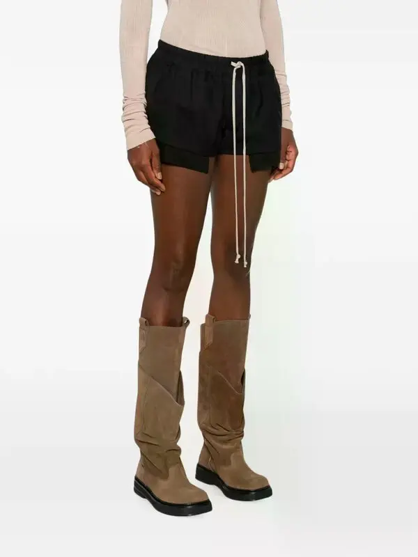 Rick Owens Tower Fog Boxers Drawstring Wool Shorts