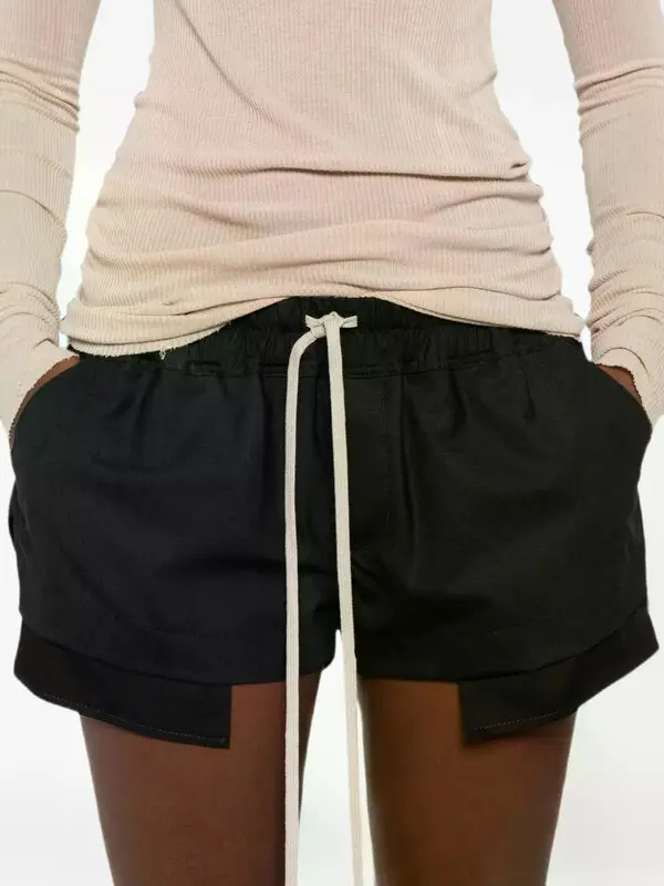Rick Owens Tower Fog Boxers Drawstring Wool Shorts