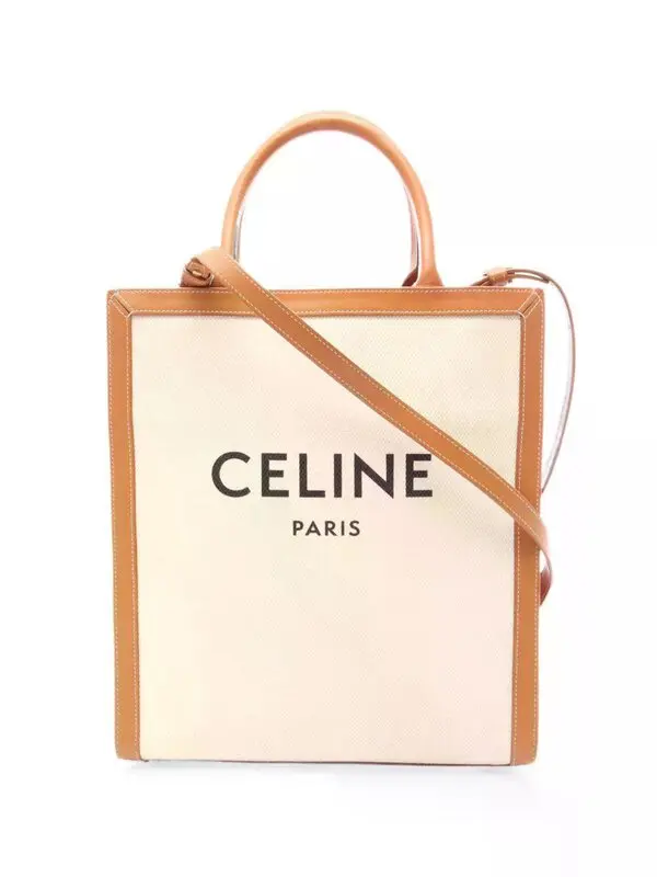 Celine 2021-2022 Small Canvas Vertical Cabas Satchel - Brown