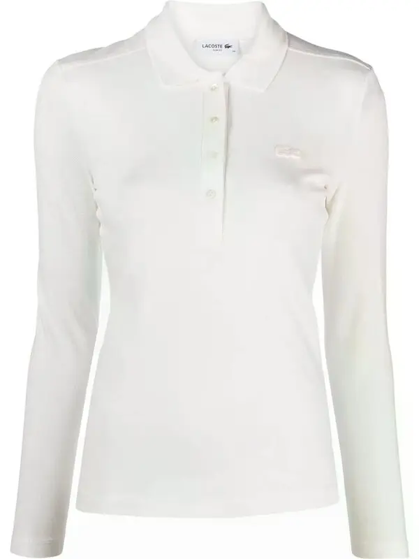 Lacoste Piqué Cotton Polo Top - White