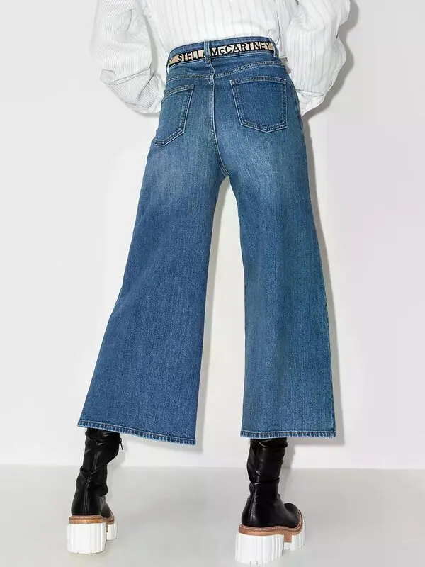 Stella McCartney Wide-leg Logo Belted Jeans
