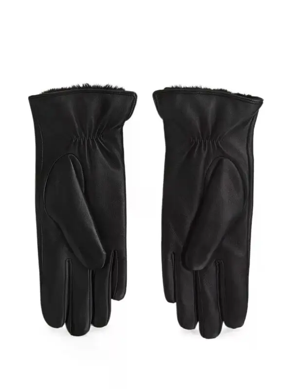 Karl Lagerfeld Logo Leather Gloves