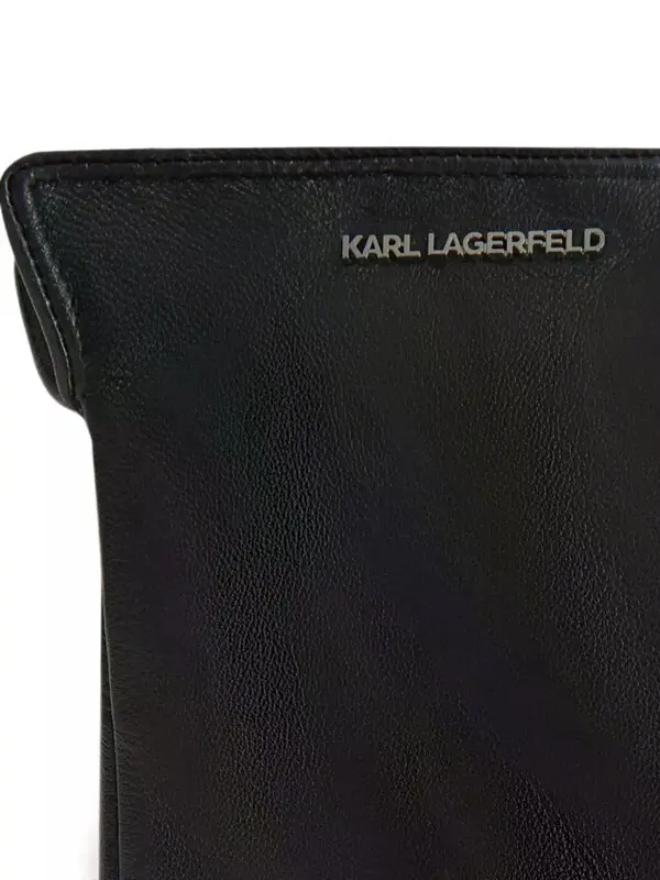Karl Lagerfeld Logo Leather Gloves