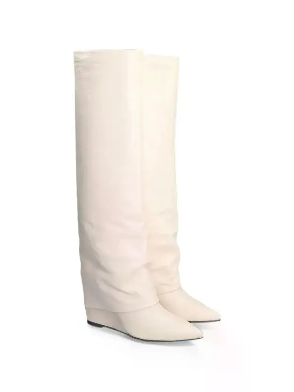 THE SELLER Pointed-toe Wedge Leather Boots
