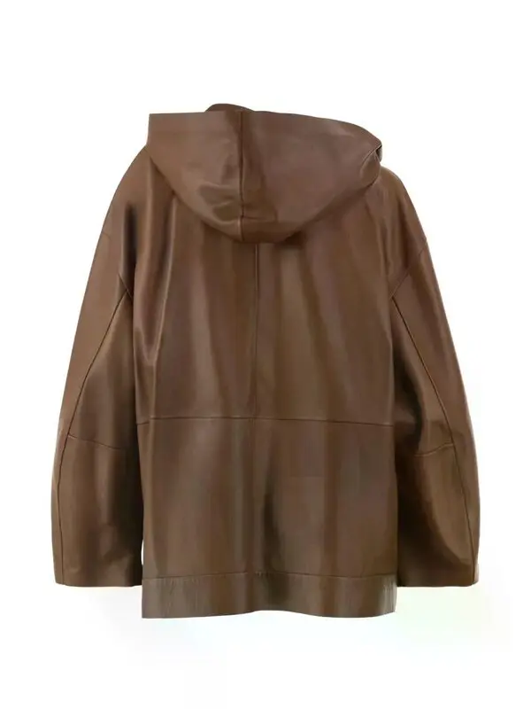 Max Mara Hooded Leather Jacket