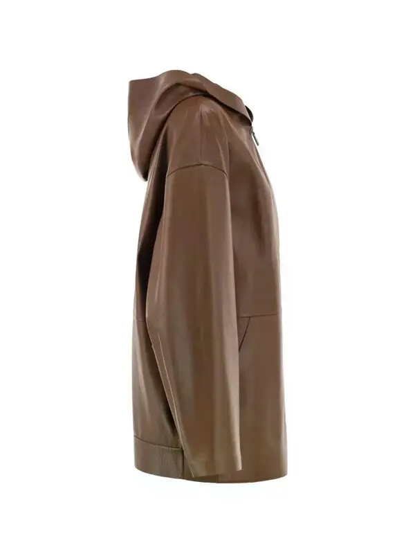 Max Mara Hooded Leather Jacket