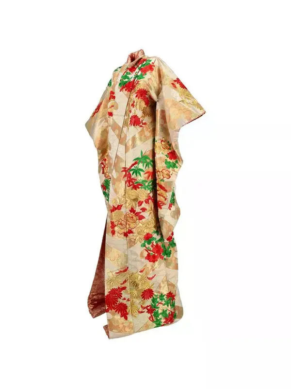 Vintage Floral-embroidered Kimono Coat