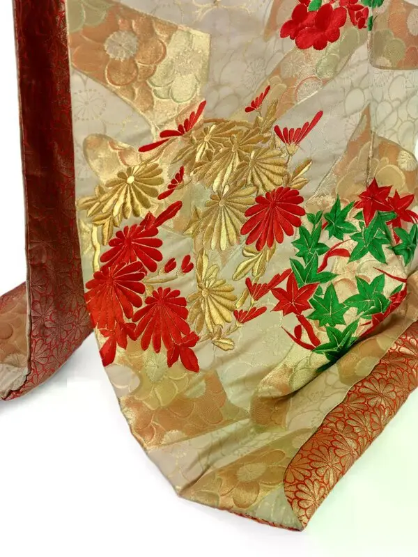 Vintage Floral-embroidered Kimono Coat