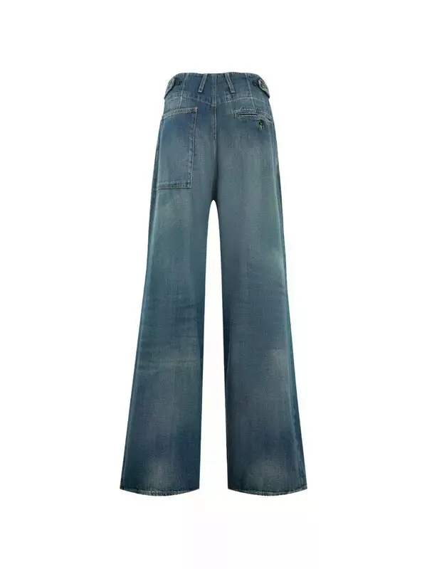 R13 Triple-pleat Wide-leg Jeans