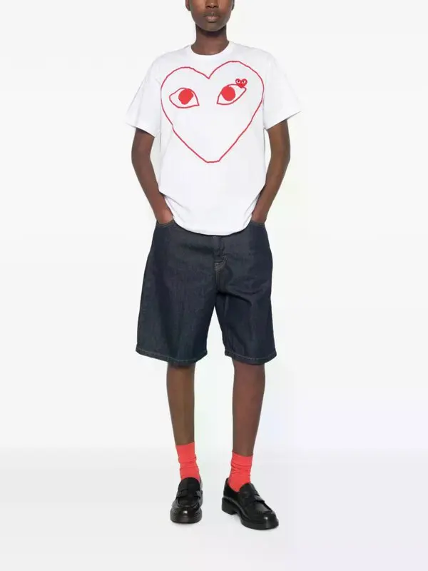 Play Comme Des Garcon Heart-print T-shirt