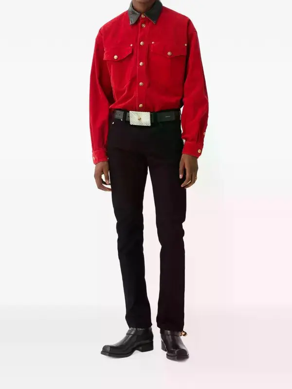 Versace Slim Fit Jeans With Medusa Embroidery