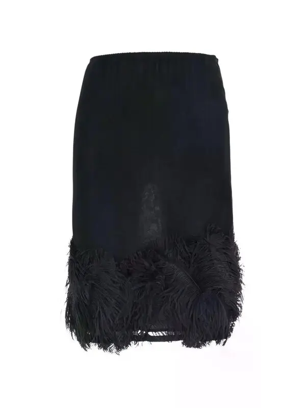 SEMICOUTURE Quanna Midi Skirt With Feather Trim
