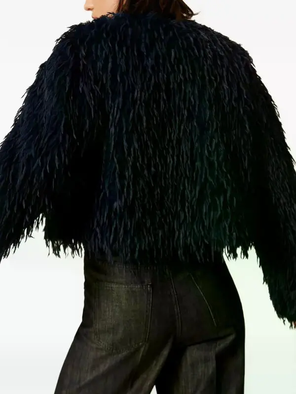 TWINSET Cropped Faux Fur Jacket