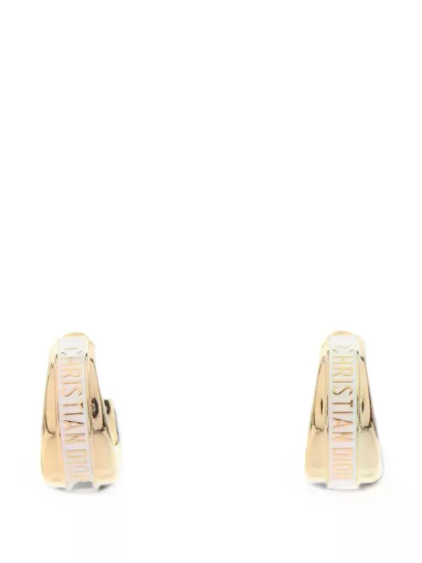 Dior 2010s Code Hoop Earrings