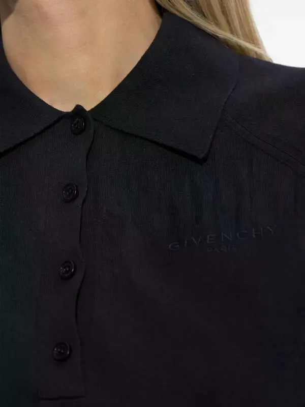 Givenchy Mini Polo Dress In Cotton And Silk - Black