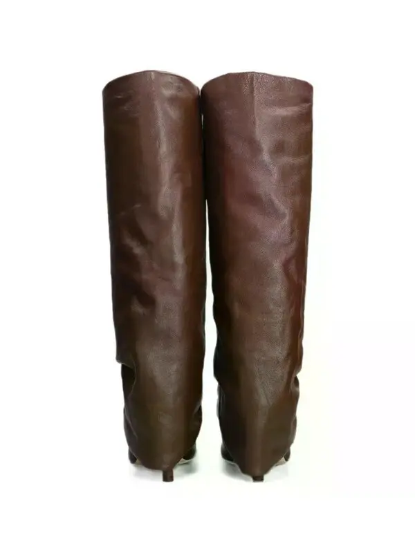 THE SELLER Pointed-toe Slouchy Leather Boots