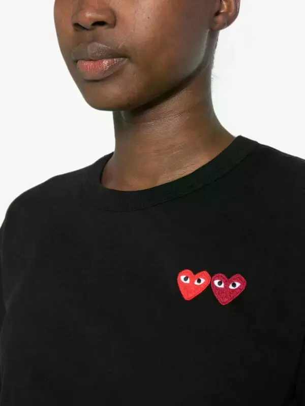 Play Comme Des Garcon Heart-patch T-shirt