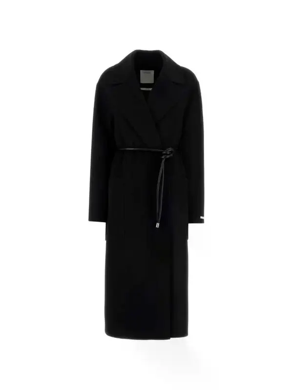 Sportmax Belted Wool Coat - Black