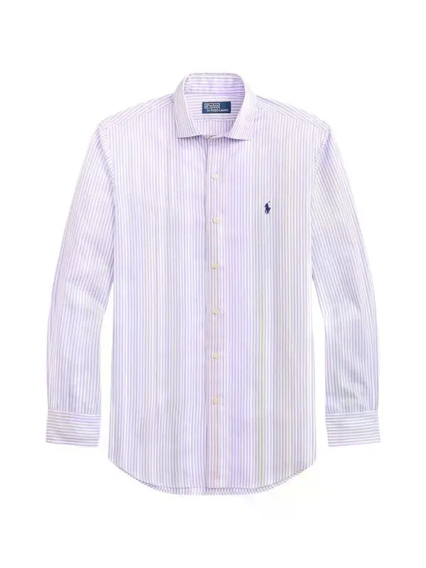 Polo Ralph Lauren Custom Fit Striped Poplin Shirt - Purple