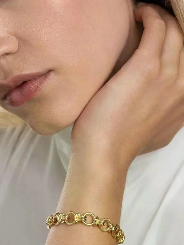 Melissa Kaye 18k Yellow Rocky Link Bracelet